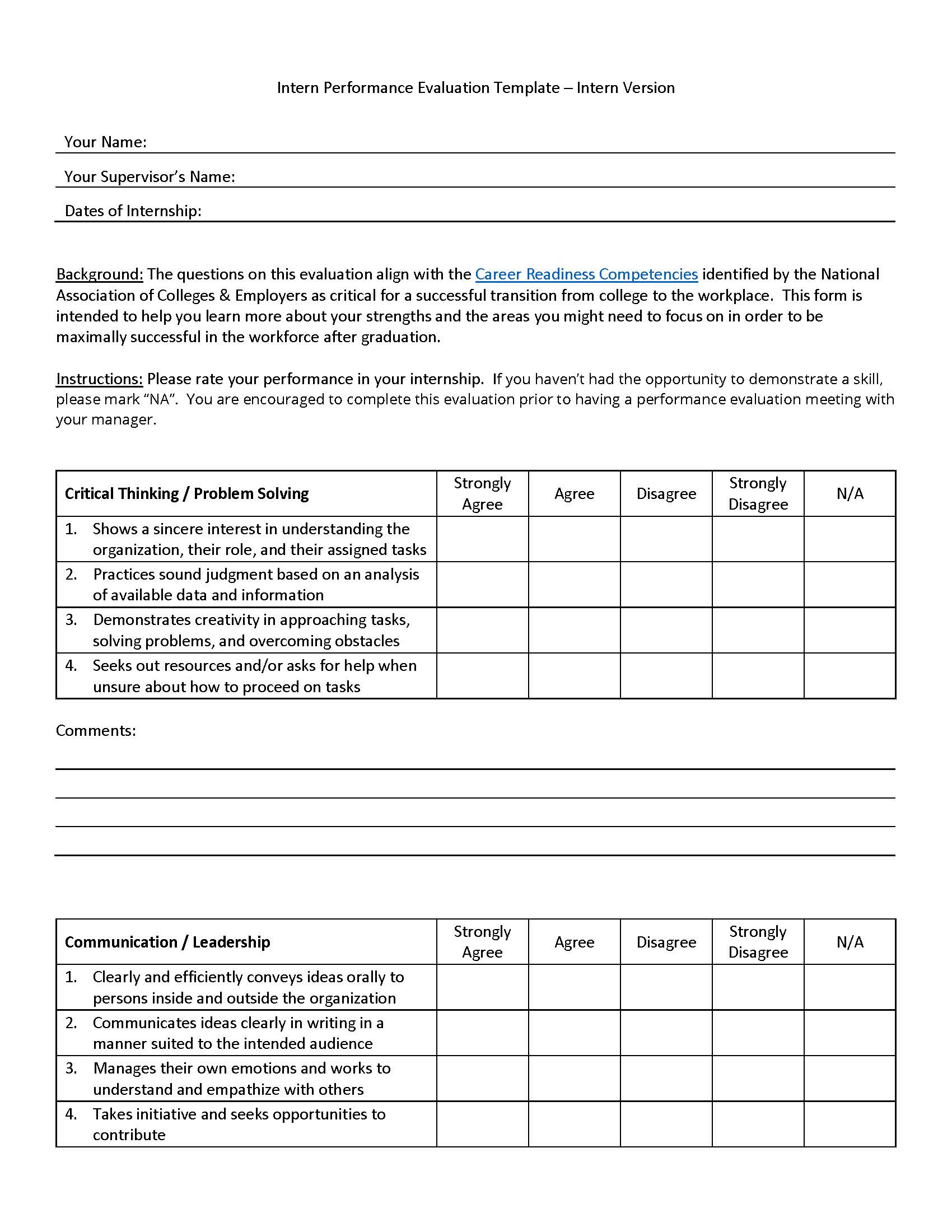 Performance Review Template For Managers Luxury Inter Vrogue co